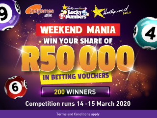 Hollywoodbets R50K Weekend Mania
