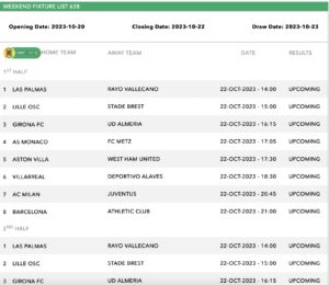 Sportstake 8 Tips and Predictions